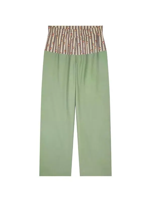 Dries Van Noten Contrast-waist Pants - Green