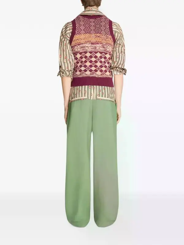 Dries Van Noten Contrast-waist Pants - Green