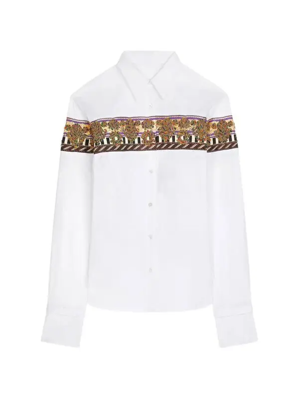 Dries Van Noten Embroidered Cotton Poplin Shirt