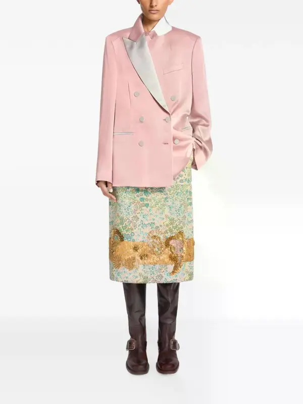 Dries Van Noten Double Breasted Tuxedo Blazer