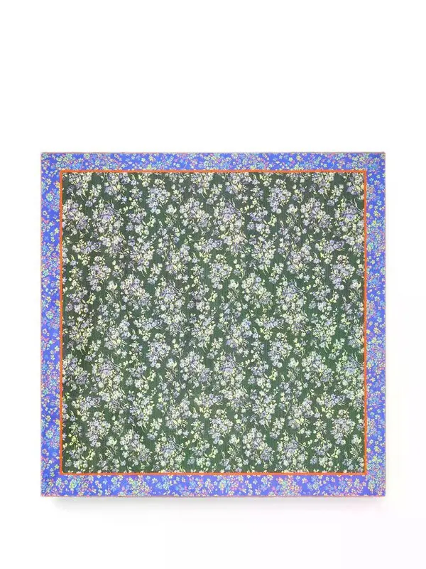 Dries Van Noten Silk Square Scarf - Green