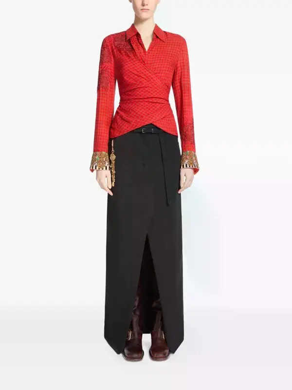 Dries Van Noten Long Overdyed Skirt