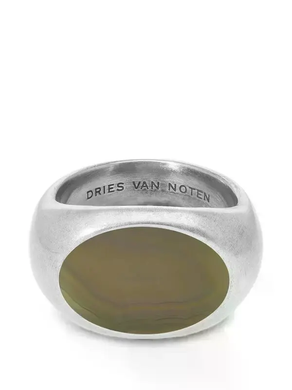 Dries Van Noten Stone Signet Ring - Silver
