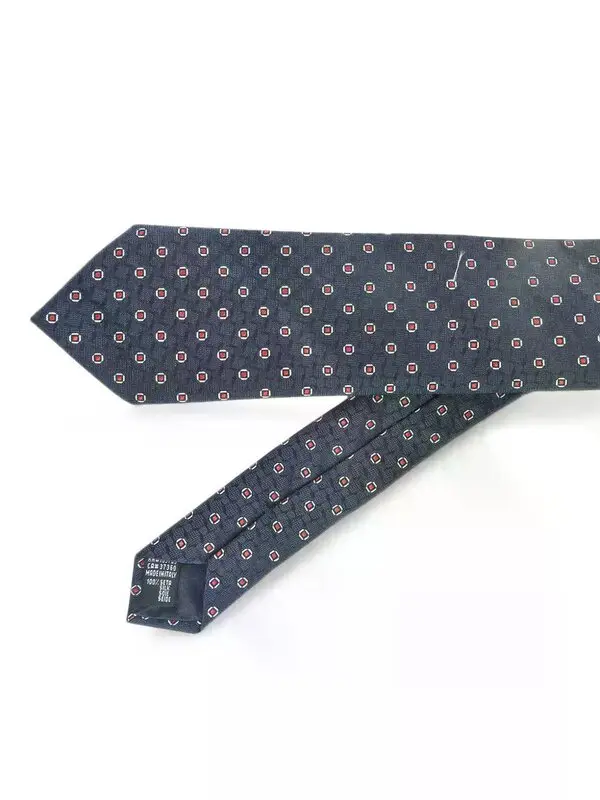 Giorgio Armani Geometric-pattern Silk Neck Ties - Blue