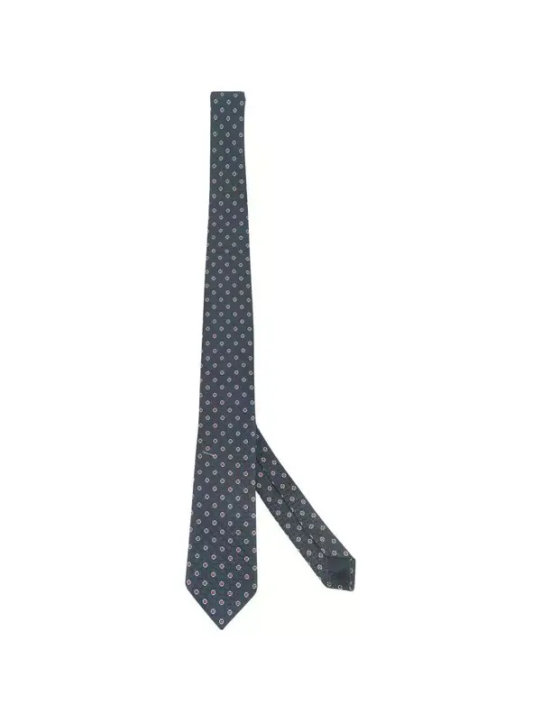 Giorgio Armani Geometric-pattern Silk Neck Ties - Blue