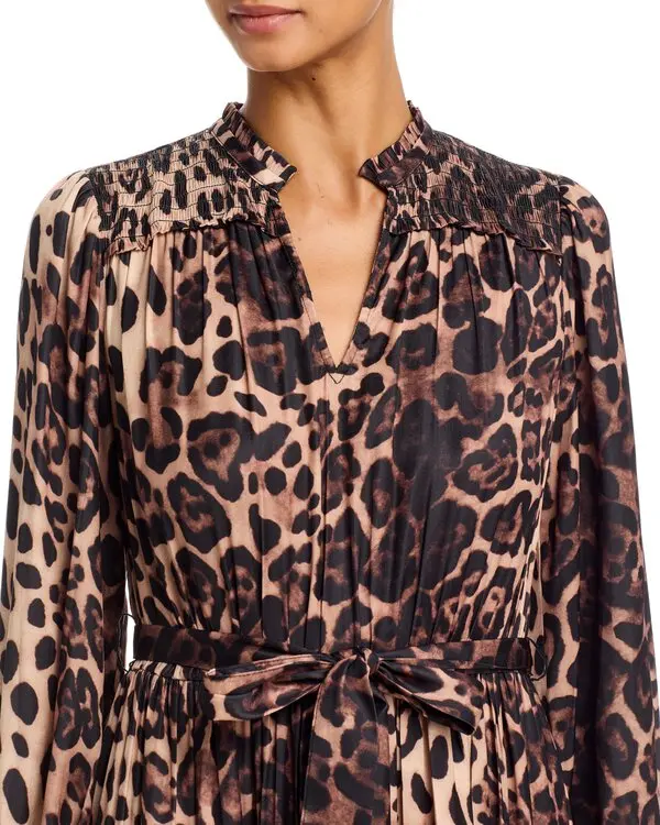 T Tahari Split Neck Belted Dress