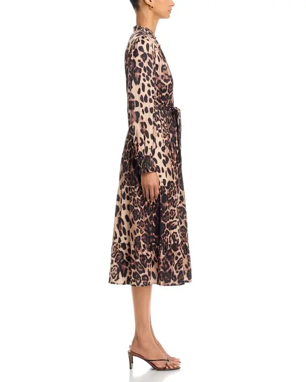 T Tahari Split Neck Belted Dress