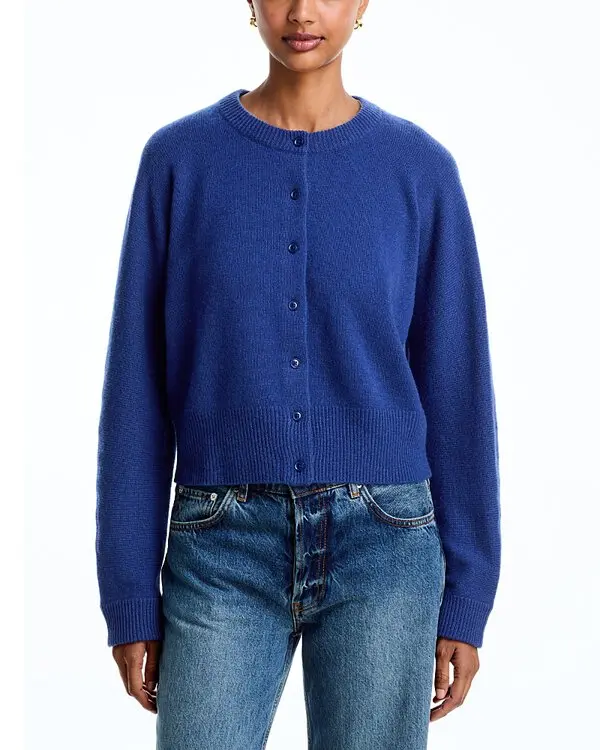 Aqua Cashmere Dolman Sleeve Cardigan - Space Blue