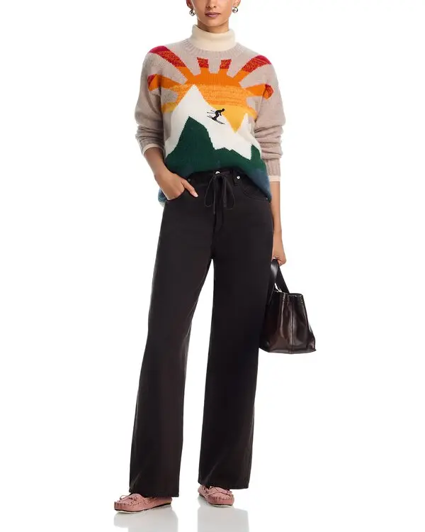 Aqua Cashmere Sunrise Skiier Crewneck Sweater Exclusive