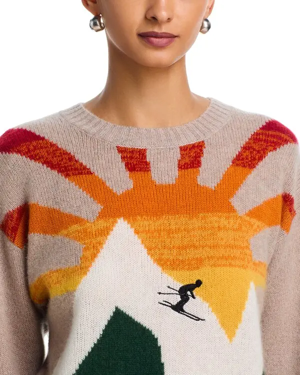 Aqua Cashmere Sunrise Skiier Crewneck Sweater Exclusive