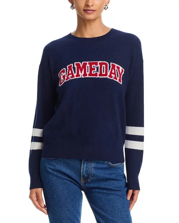 Aqua Cashmere Gameday Varsity Stripe Sweater Exclusive