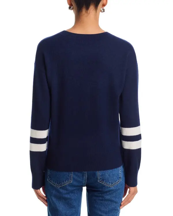 Aqua Cashmere Gameday Varsity Stripe Sweater Exclusive