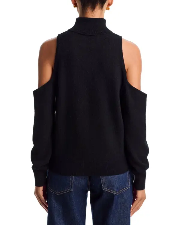 Aqua Cashmere Turtleneck Cold Shoulder Sweater Exclusive