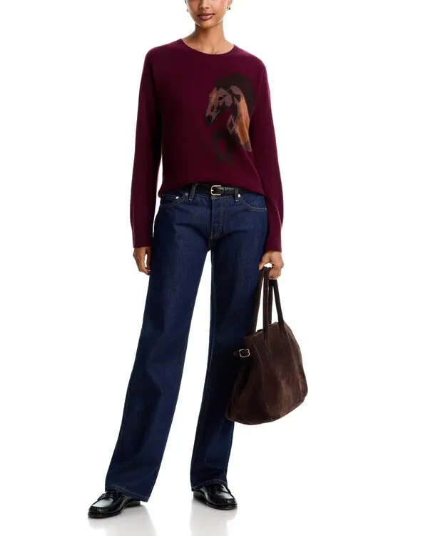 Aqua Cashmere Crewneck Sweater