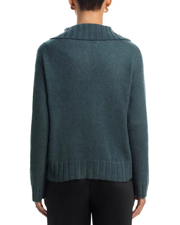 Aqua Cashmere Half Zip Sweater Exclusive - Army