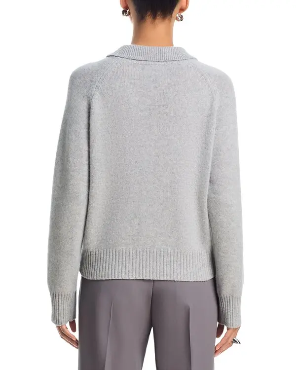 Aqua Cashmere Collared Crewneck Sweater Exclusive