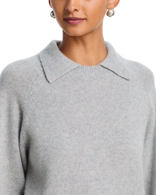 Aqua Cashmere Collared Crewneck Sweater Exclusive