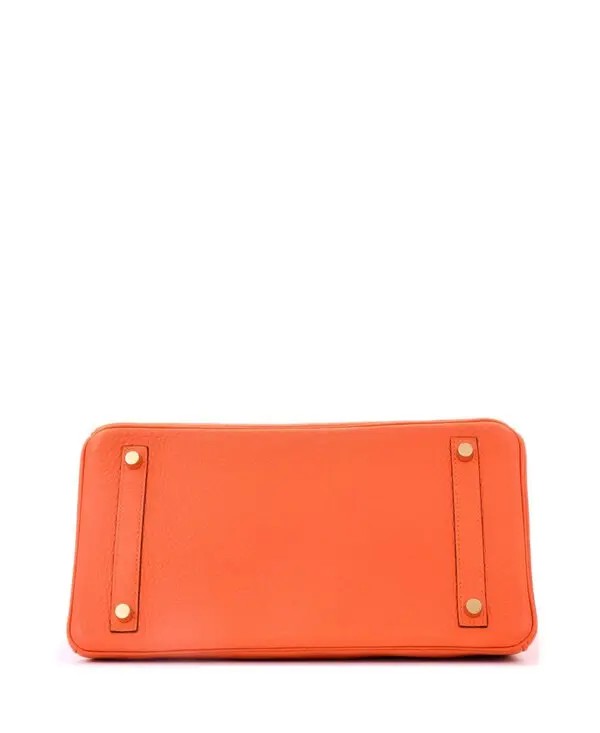 Hermès Birkin 30 Handbag Orange Clemence With Gold Hardware