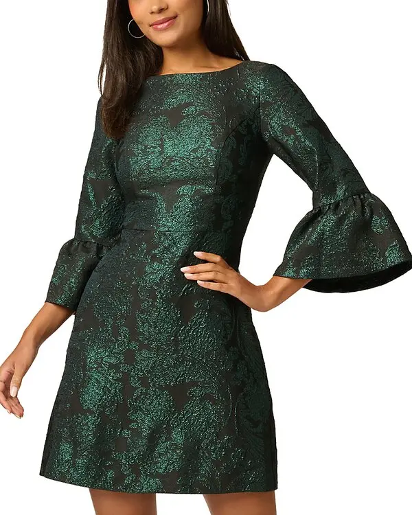 Adrianna Papell Metallic Jacquard Dress