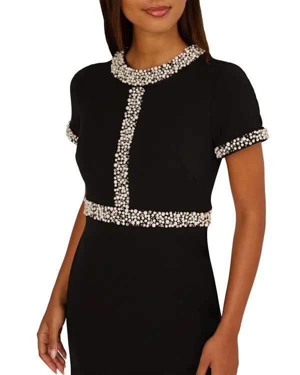 Adrianna Papell Embellished Crepe Gown