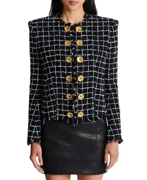 Balmain Cropped Tweed Jacket