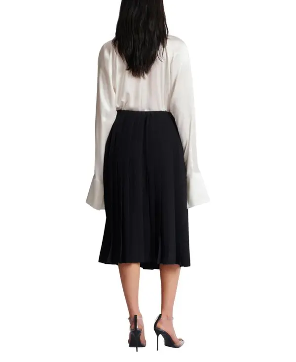 Balmain Pleated Midi Skirt With Embellished Detail