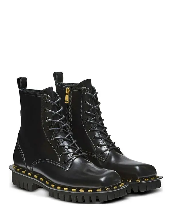 Balmain Glazed Leather Army Boots