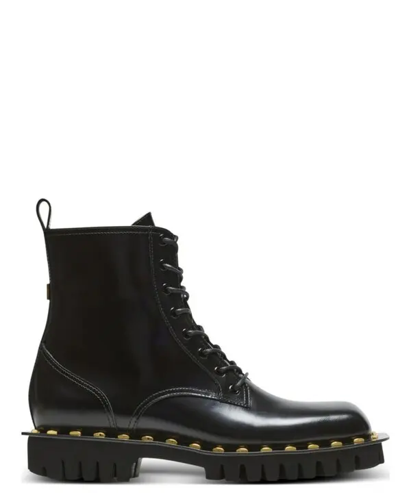 Balmain Glazed Leather Army Boots