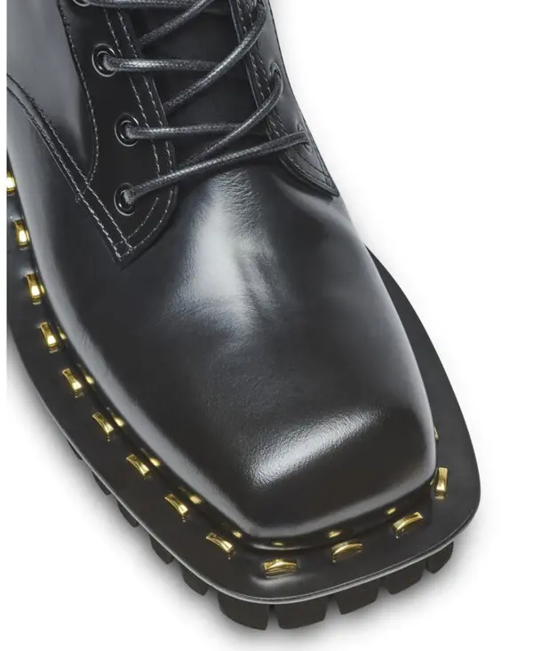 Balmain Glazed Leather Army Boots