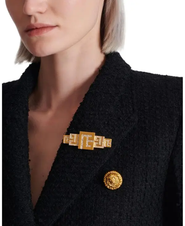 Balmain 3d Pb Brooch With Crystals
