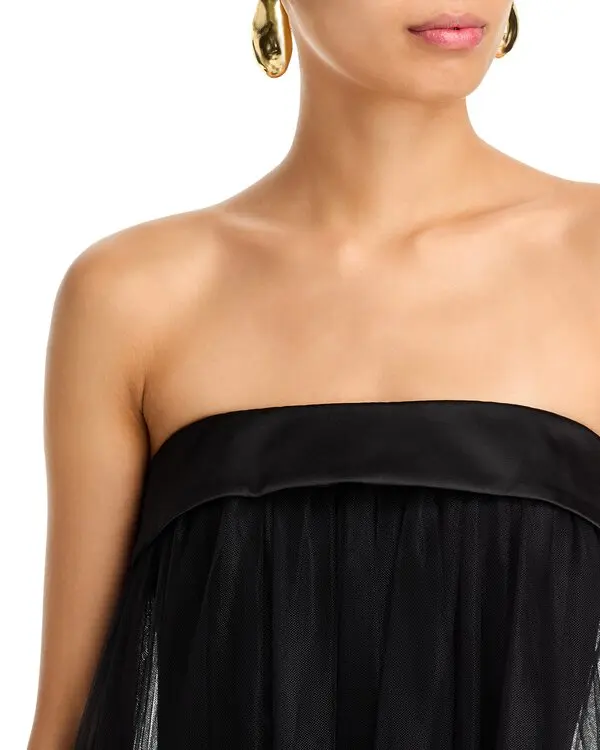 Bcbgmaxazria Tory Tulle Strapless Gown