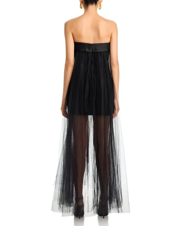 Bcbgmaxazria Tory Tulle Strapless Gown