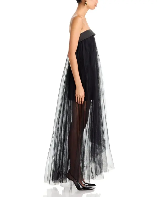 Bcbgmaxazria Tory Tulle Strapless Gown