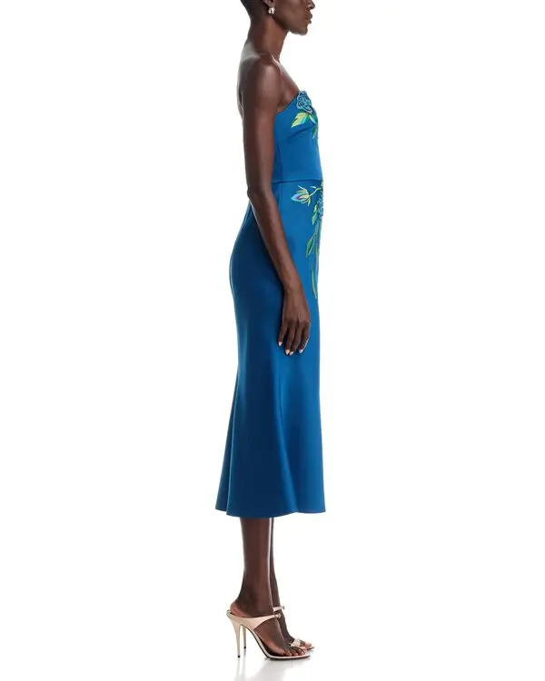 Theia Emmeline Floral Embroidered Column Dress