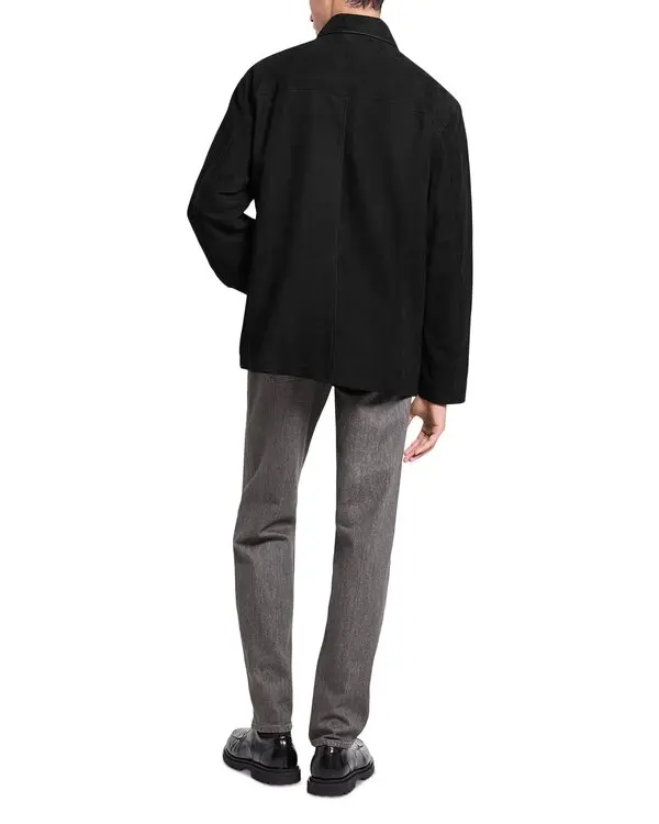 Theory Luxe Element Four Button Suede Car Coat