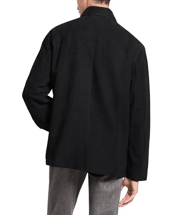Theory Luxe Element Four Button Suede Car Coat