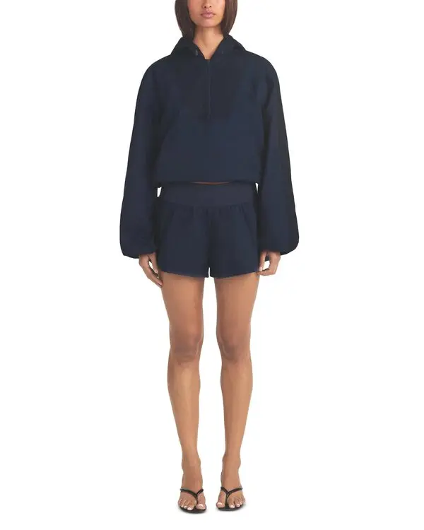 SKIMS Woven Cotton Half Zip Pullover - Navy