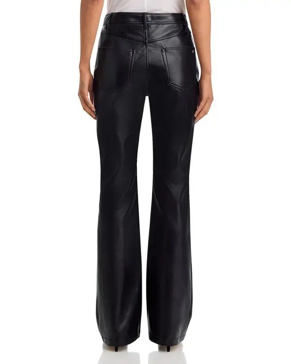 Cinq À Sept Stevie Faux Leather Mid Rise Bootcut Jeans - Black