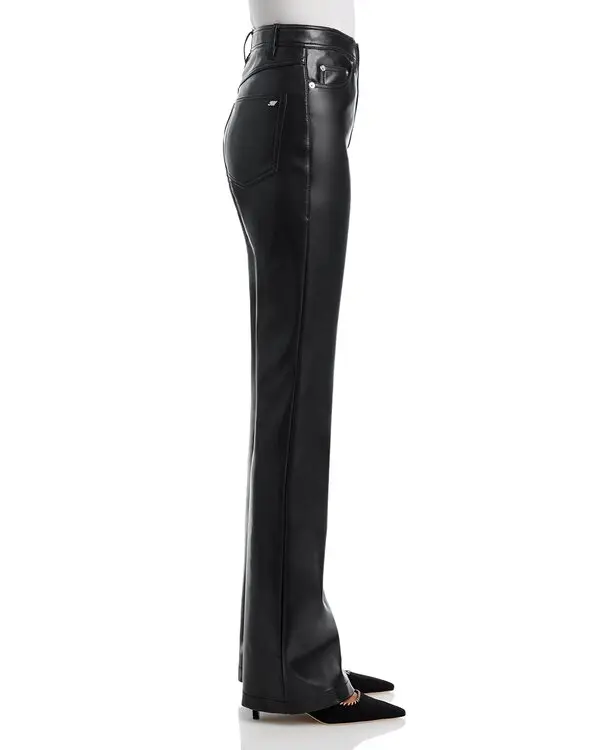 Cinq À Sept Stevie Faux Leather Mid Rise Bootcut Jeans - Black