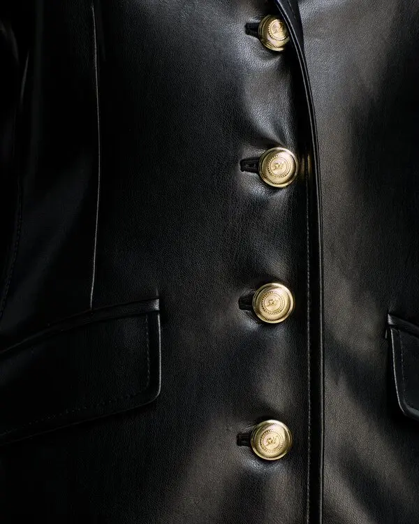 Cinq À Sept Saule Faux Leather Blazer Dress