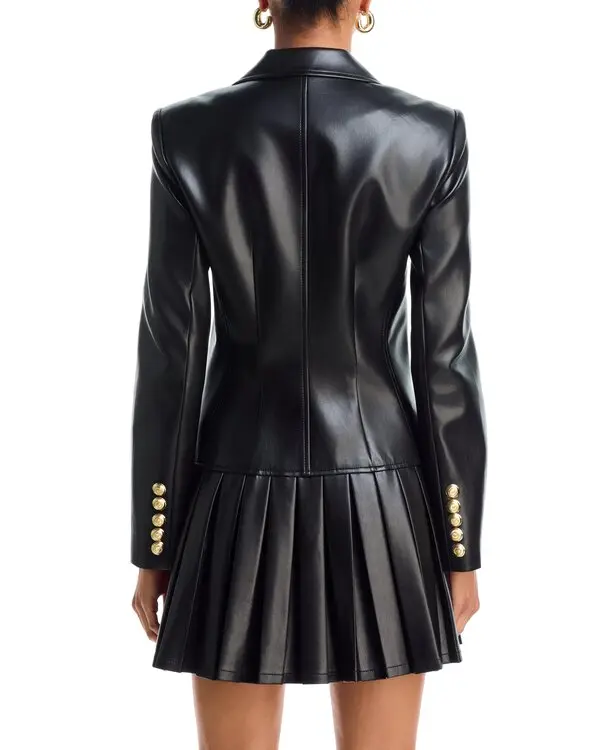 Cinq À Sept Saule Faux Leather Blazer Dress