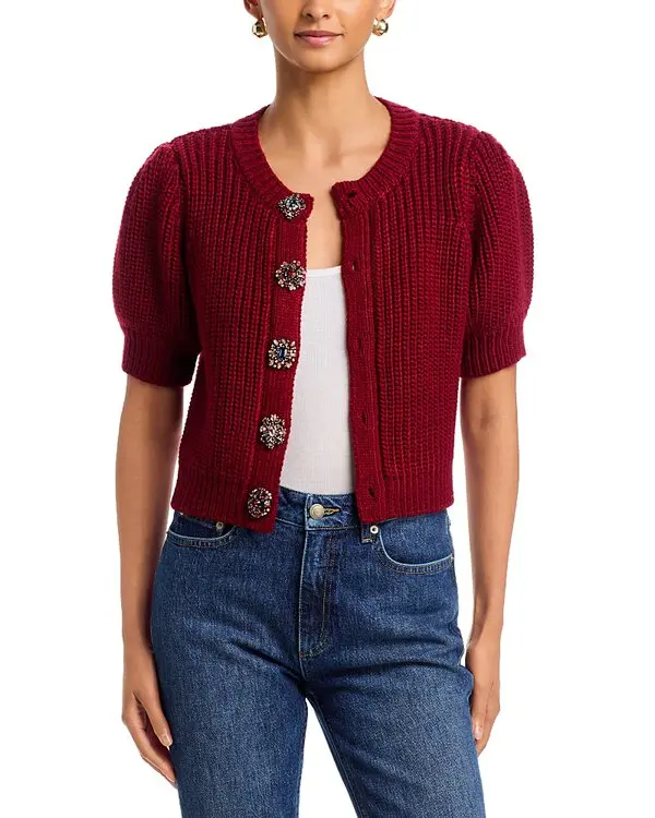 Cinq À Sept Rita Baroque Embellished Cardigan - Berrywine