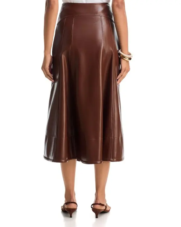 Cinq À Sept Briony Faux Leather Midi Skirt