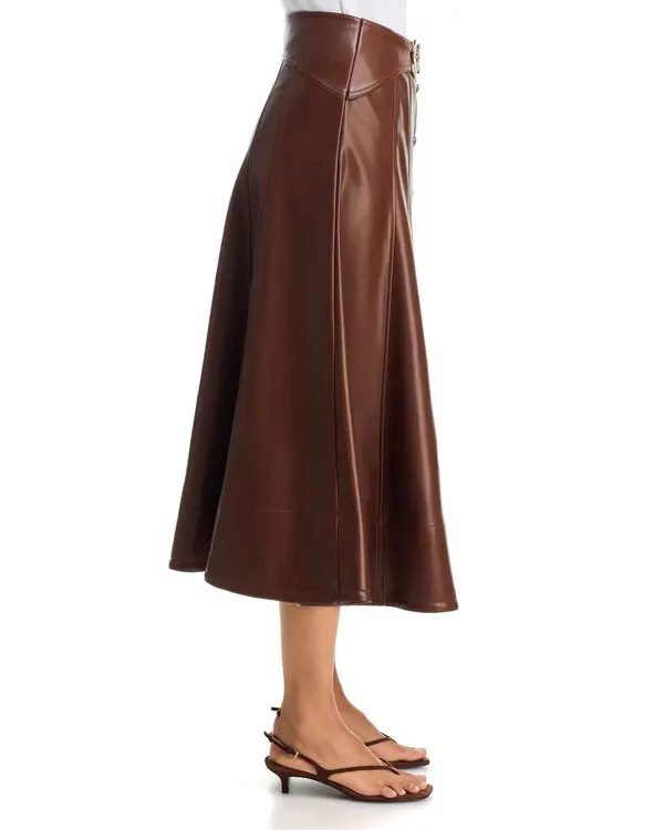 Cinq À Sept Briony Faux Leather Midi Skirt