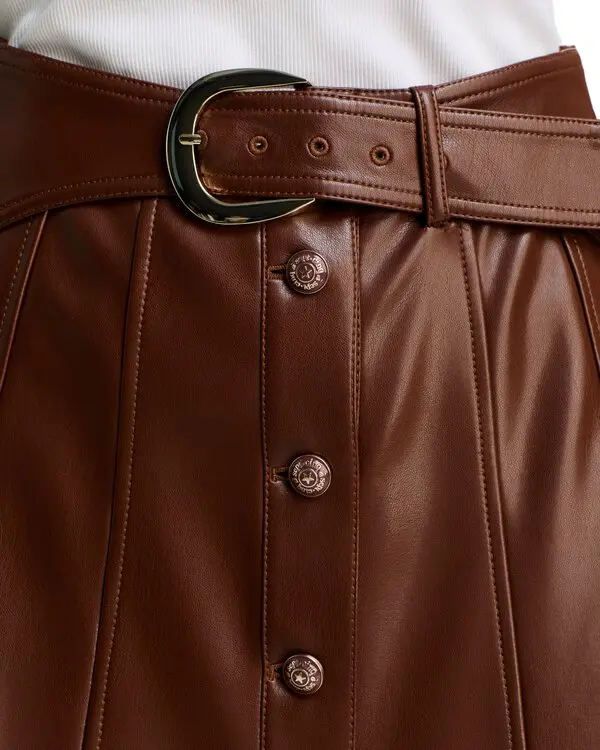 Cinq À Sept Briony Faux Leather Midi Skirt