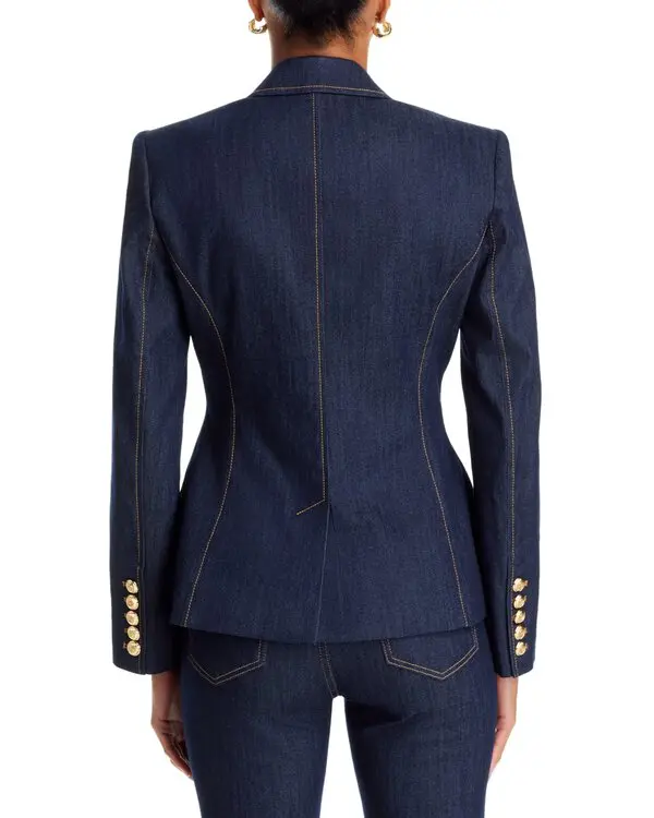 Cinq À Sept Arlene Denim Flare Hem Blazer