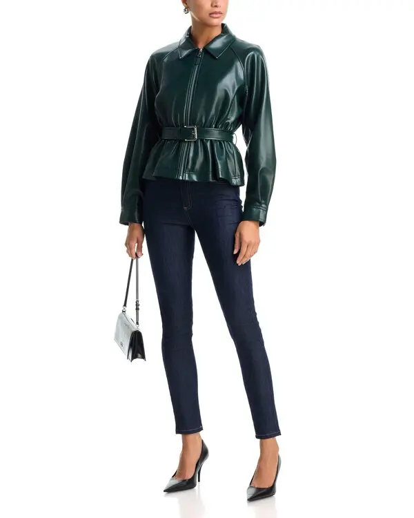 Cinq À Sept Briar Faux Leather Belted Jacket