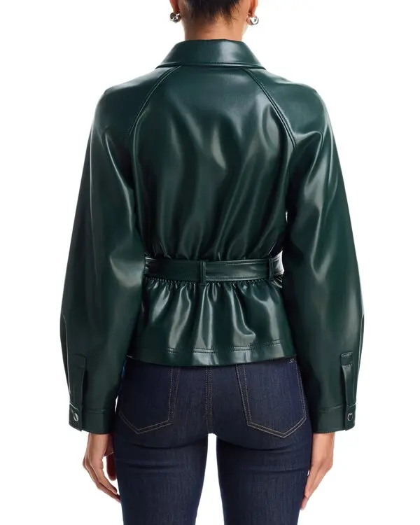 Cinq À Sept Briar Faux Leather Belted Jacket