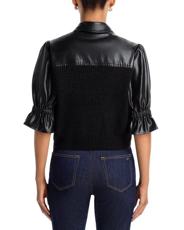 Cinq À Sept Holly Mixed Media Jacket - Black/black