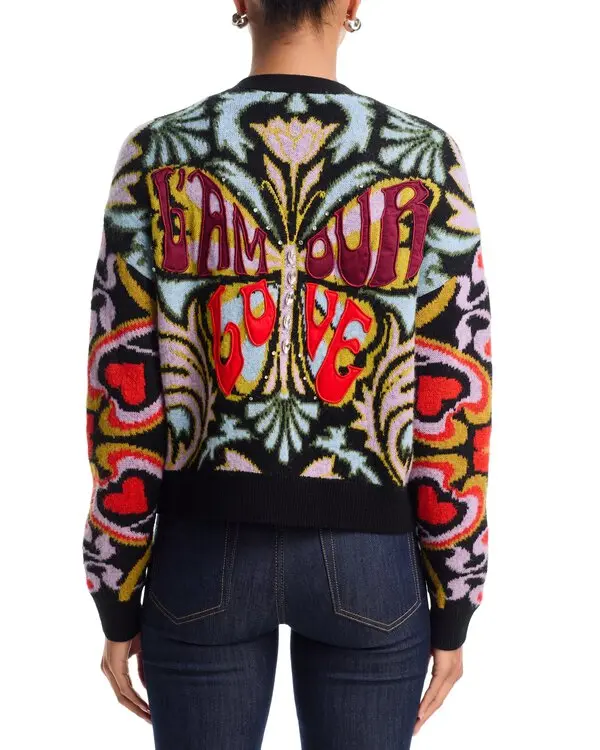 Cinq À Sept Psychedellic Amour Embellished Cardigan